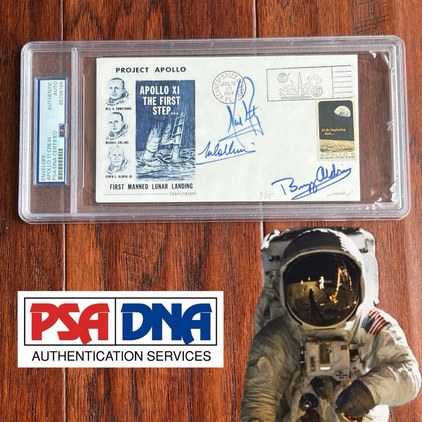 APOLLO 11 Signed “Type 2” INSURANCE COVER Crew Autograph JULY 1969 * P ...