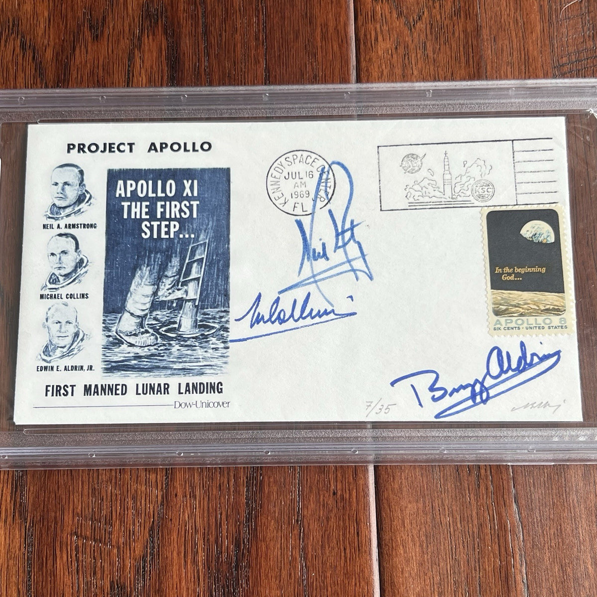 APOLLO 11 Signed “Type 2” INSURANCE COVER Crew Autograph JULY 1969 * P ...