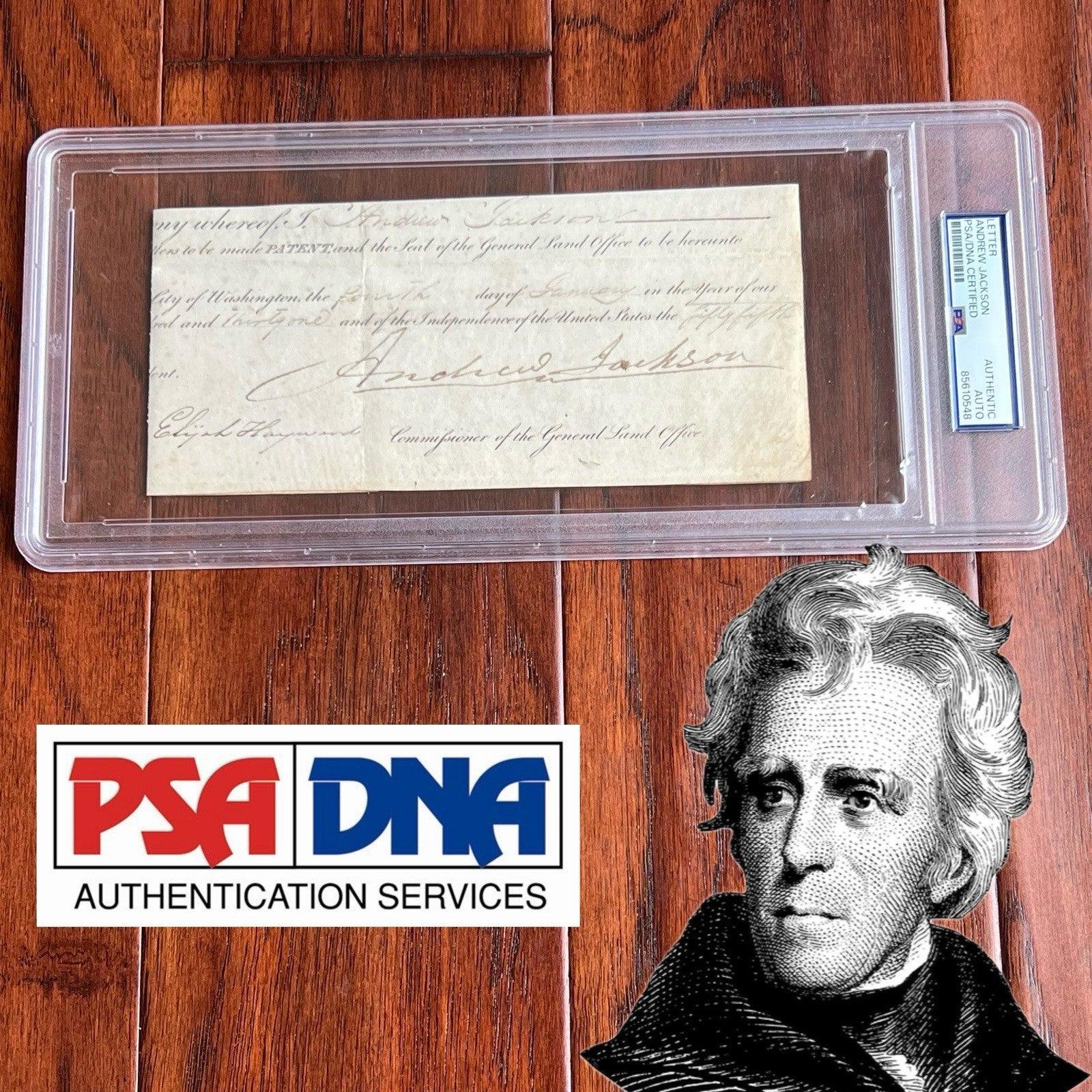 ANDREW JACKSON * PSA * Autograph Signature Antique Engraving Signed As ...