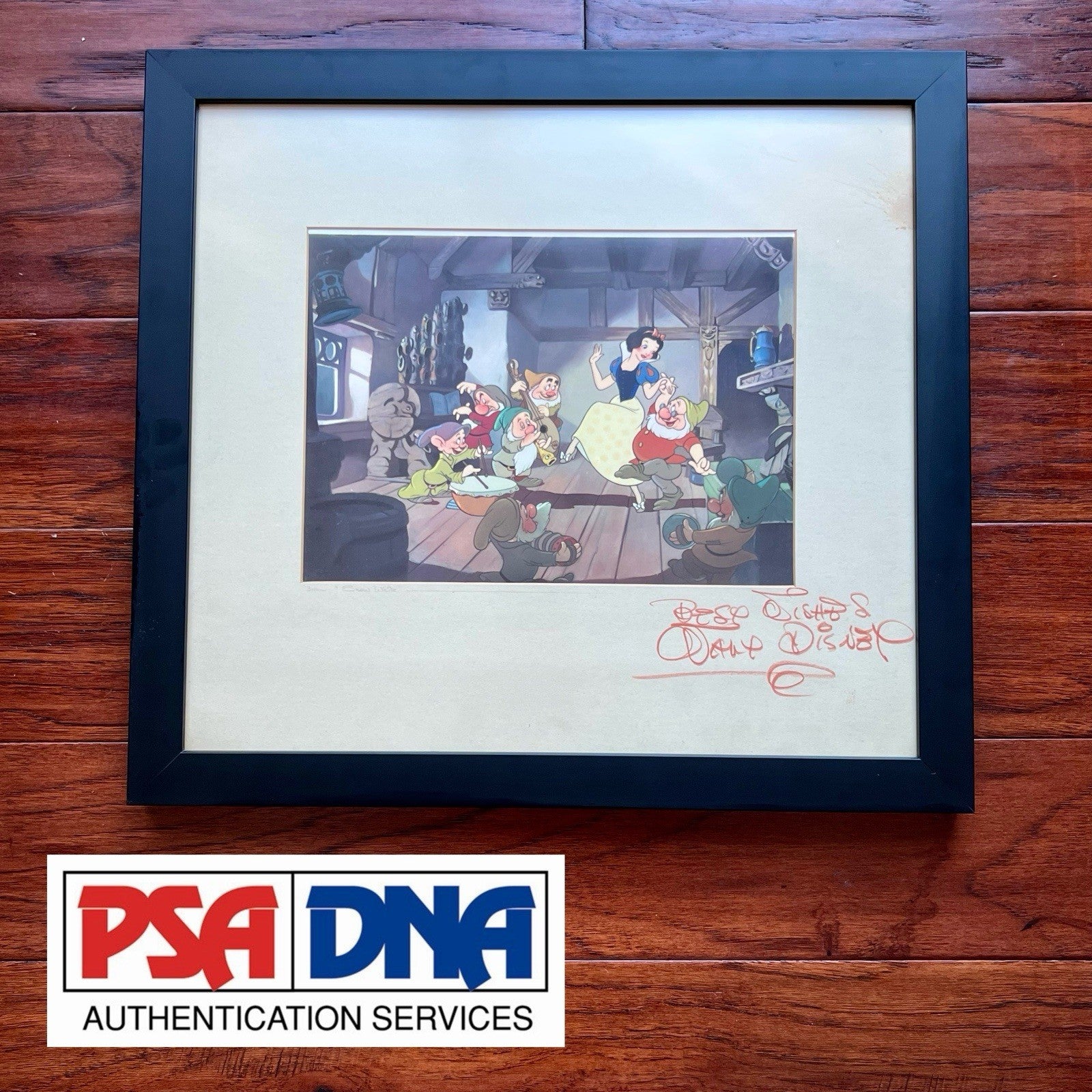 WALT DISNEY * PSA * SNOW WHITE Autograph SEVEN DWARFS Production Mat S ...