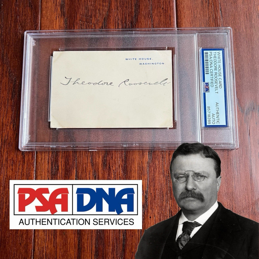 THEODORE ROOSEVELT * PSA * Autograph WHITE HOUSE Card Signed AS PRESID ...