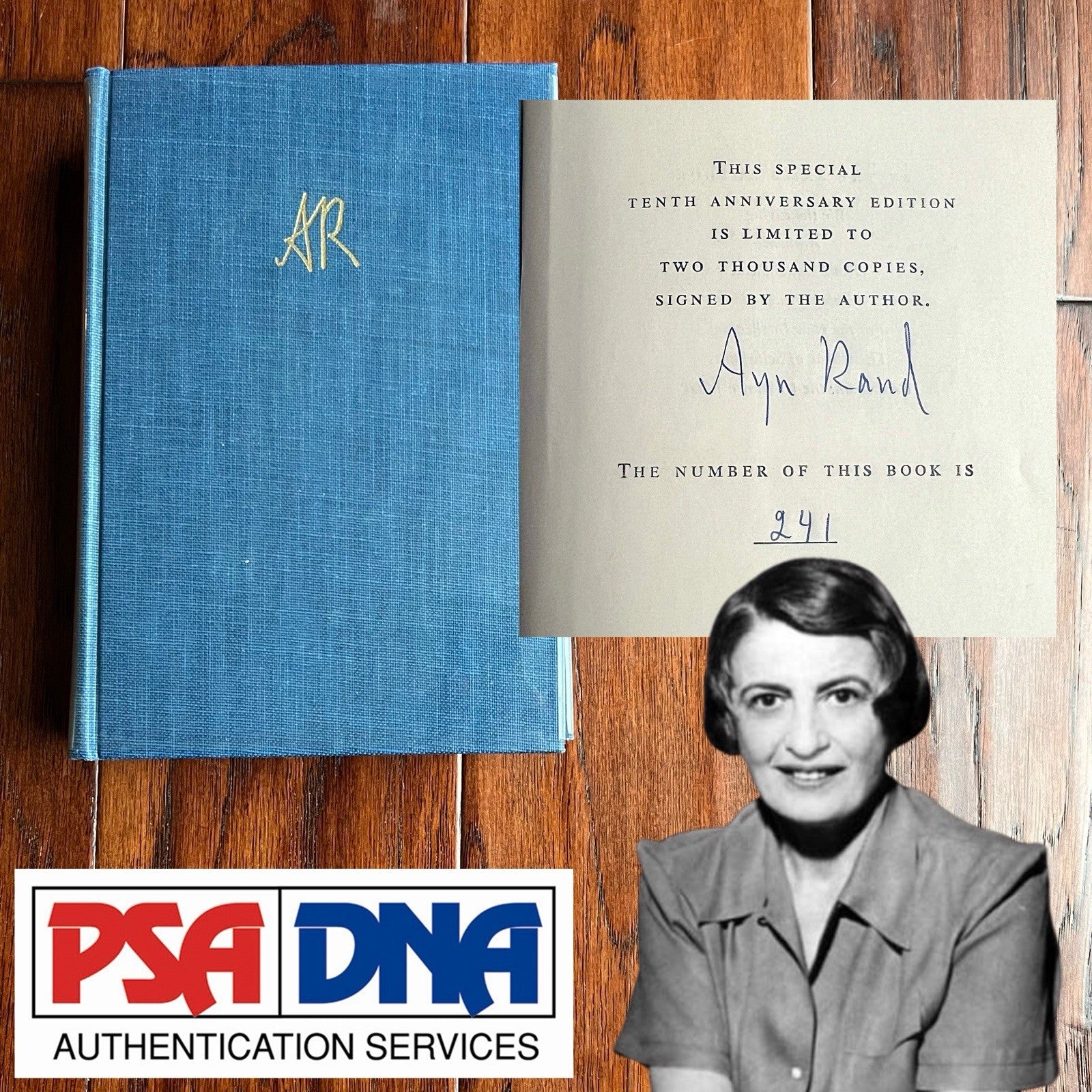 AYN RAND * PSA * Atlas Shrugged Signed 10 Year Anniversary Autograph L ...