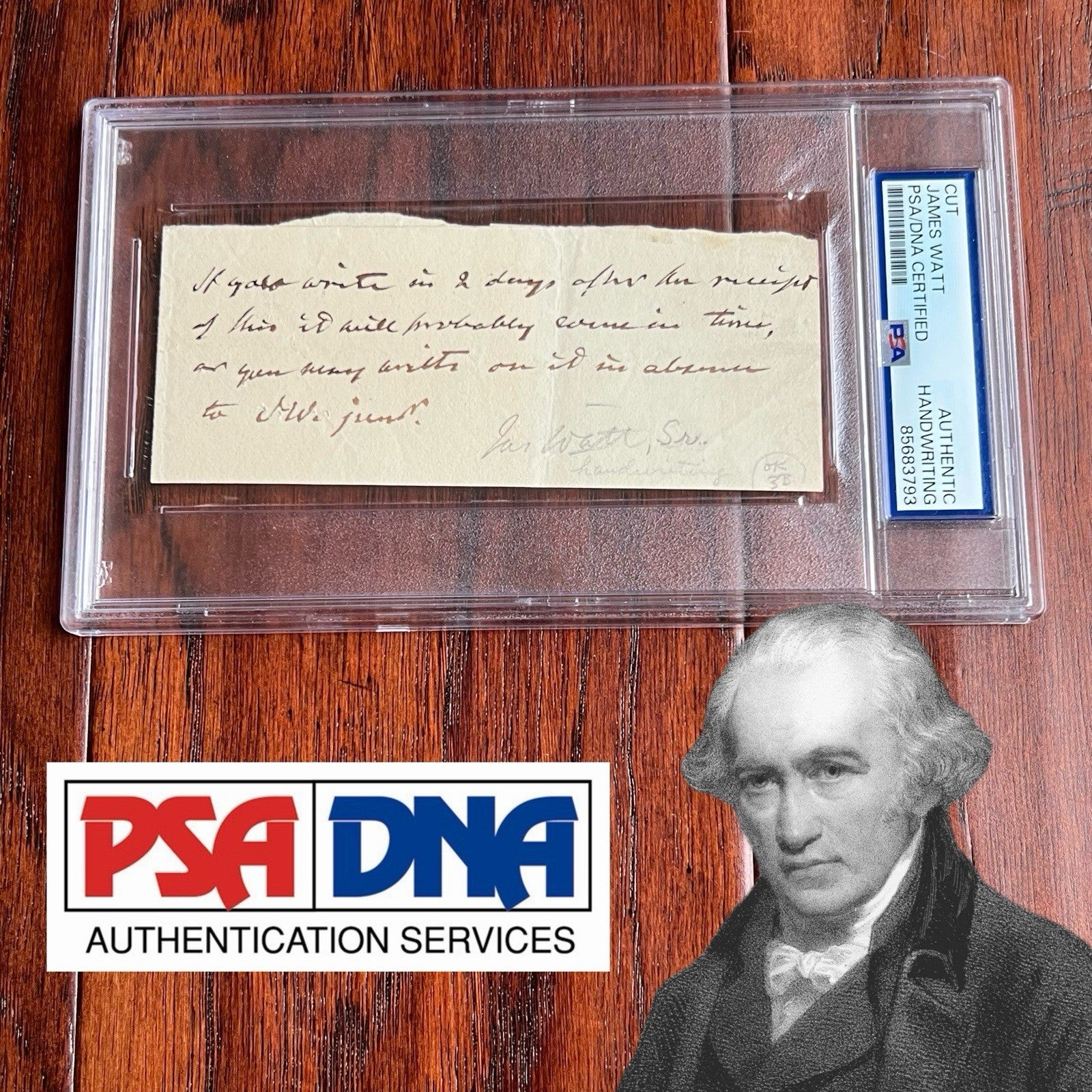 JAMES WATT * PSA * Scarce Autograph Note Signed Steam Engine Inventor ...