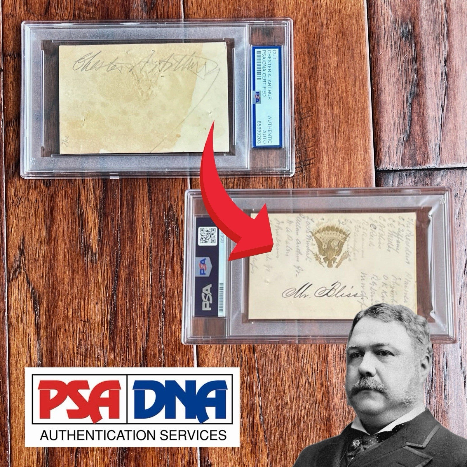 CHESTER A. ARTHUR * PSA * Autograph WHITE HOUSE Place Card SIGNED as P ...