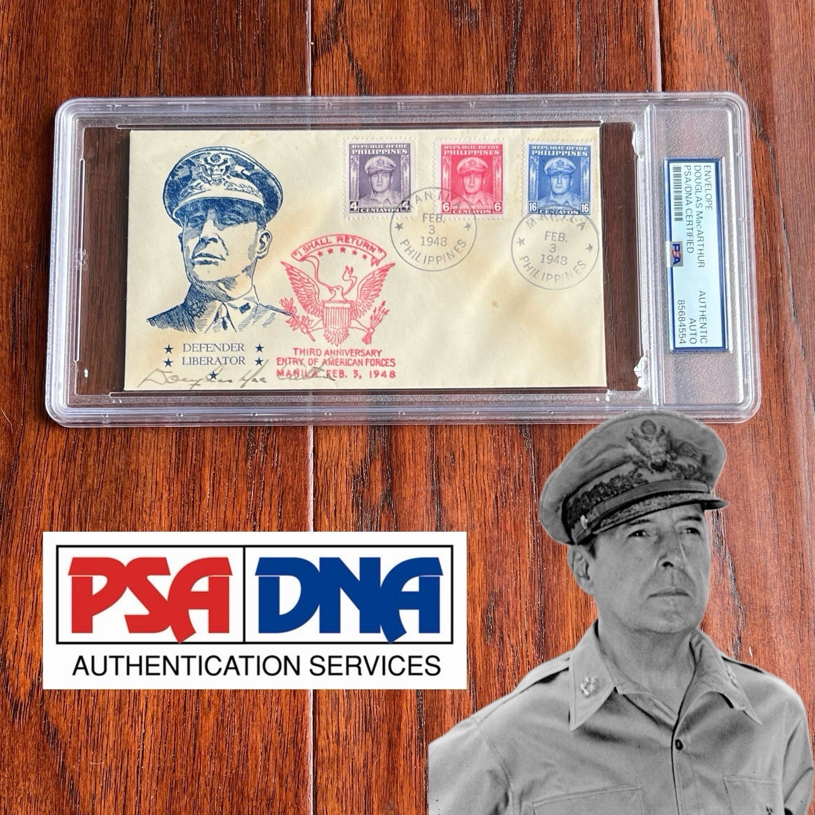 DOUGLAS MacARTHUR * PSA * Autograph PHILIPPINES LIBERATOR FDC Signed ...