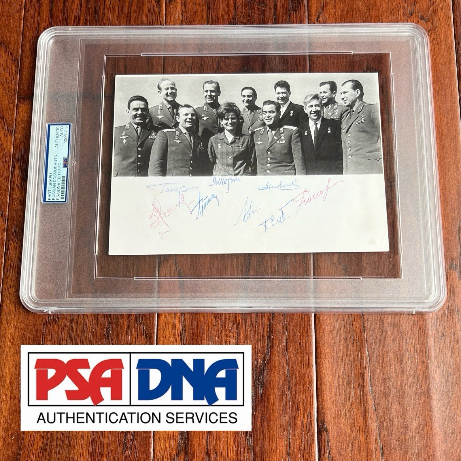 YURI GAGARIN & TERESHKOVA * PSA * Autograph x9 COSMONAUTS PHOTO Signed ...