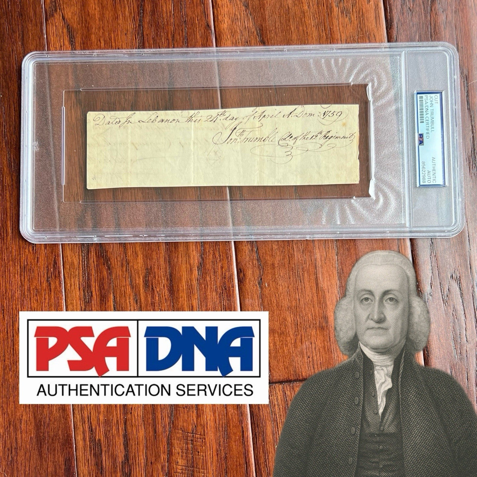 JONATHAN TRUMBULL, SR. * PSA * 16th CT Gov & Patriot AUTOGRAPH CUT Sig ...