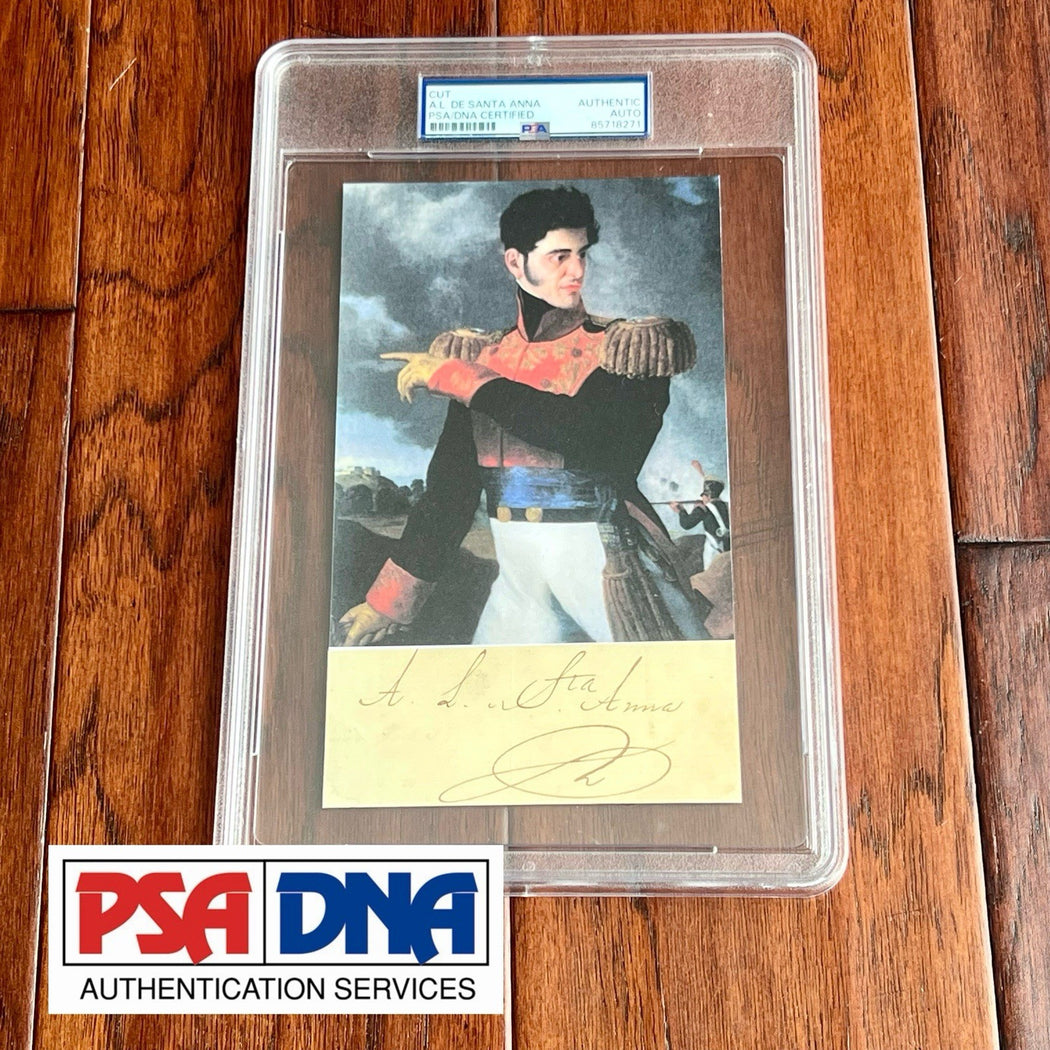 ANTONIO LOPEZ DE SANTA ANNA * PSA * Autograph Cut Signature ALAMO Sign ...