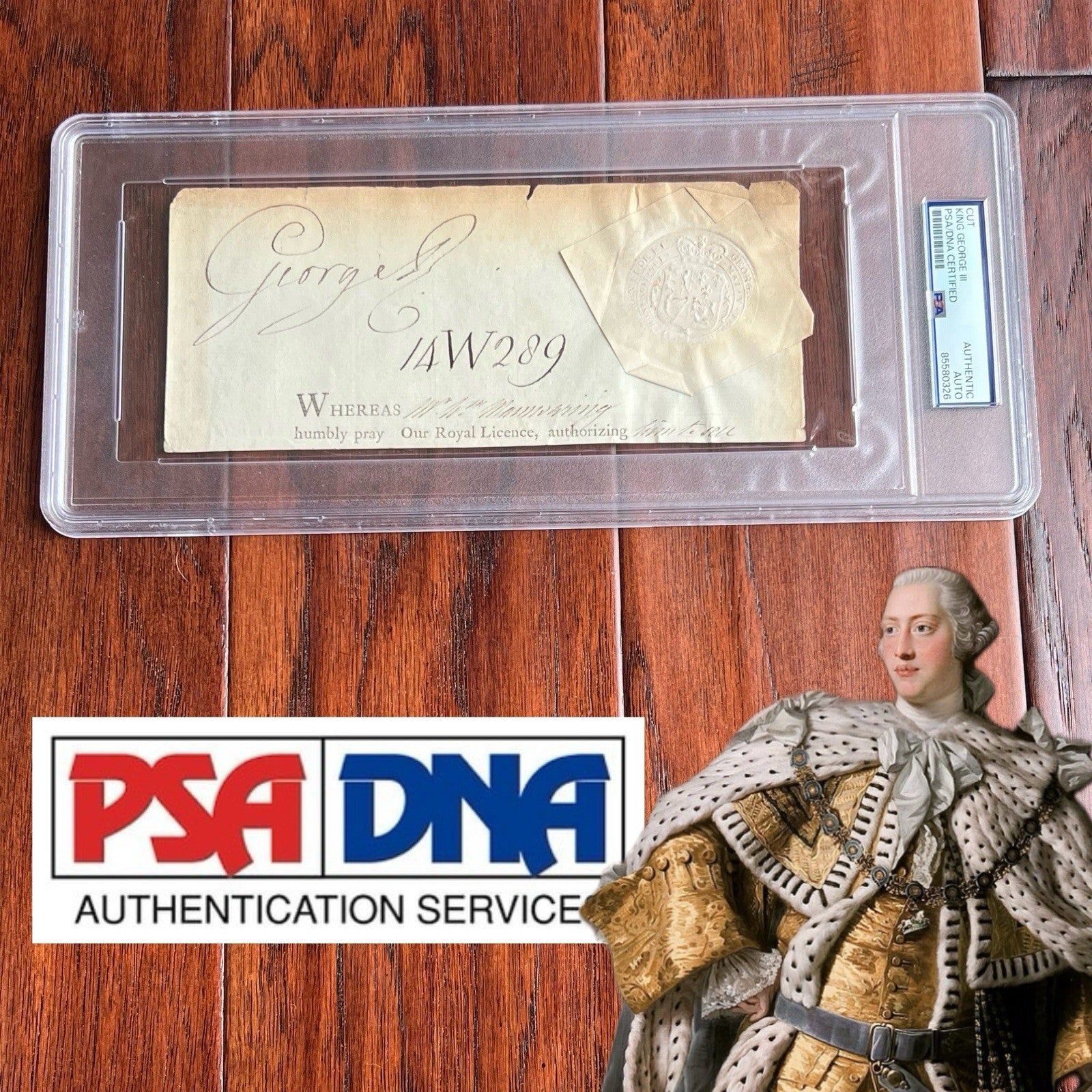 KING GEORGE III * PSA/DNA * Cut Signature Autograph Royal License Sign ...