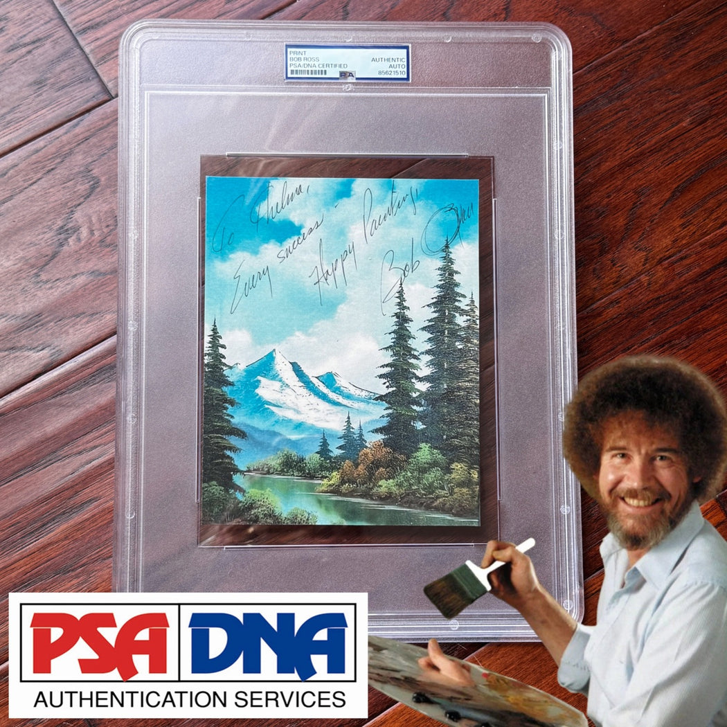 BOB ROSS * PSA * Autograph LANDSCAPE Painting PRINT Signed * Joy Of Pa ...