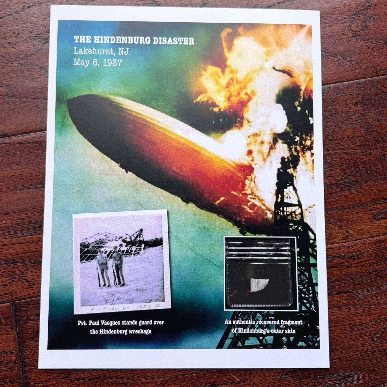 HINDENBURG * Authentic Burned ZEPPELIN Disaster Relic w/ Proof Fabric ...