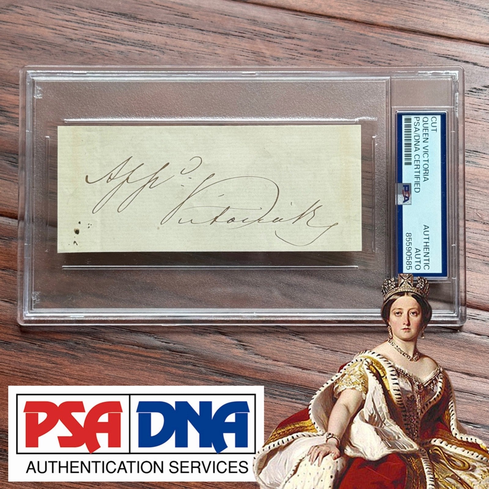QUEEN VICTORIA * PSA * Autograph "APPROVED" Cut Signature Signed as QU ...